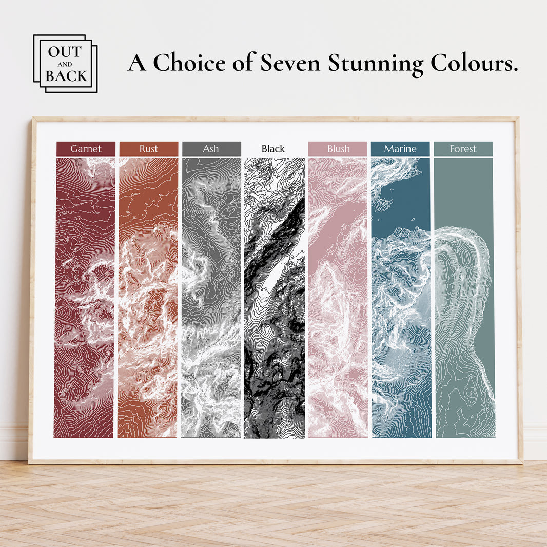 Topographic Contour Maps, Posters & Prints | Outandbackstudio ...